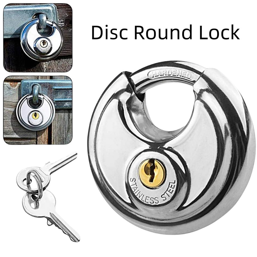 Disc Round Lock Original Padlock Anti-Theft With Open Key Padlock For ...