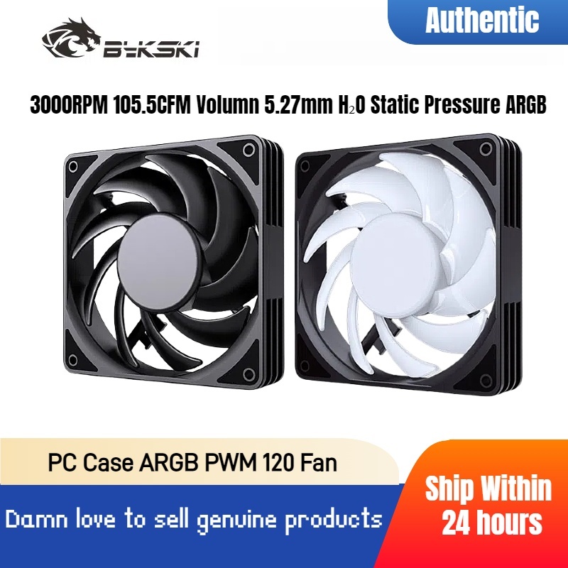 High Noise Fan 3000rpm 1055cfm 527mm H₂o Static Pressure Pwm 120mm Argb Fan Bykski Use For 