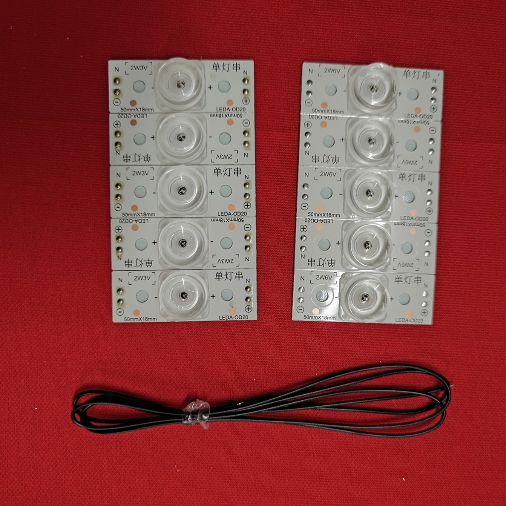 5pcs LED TV backlight convex surface (square) 3V 2W/6V 2W factory cut ...