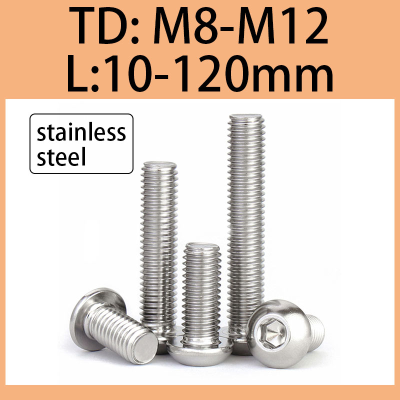 Allen Round Head Bolt 304 stainless steel Allen Button Head Socket Screw M8/M10/M12 | Shopee ...