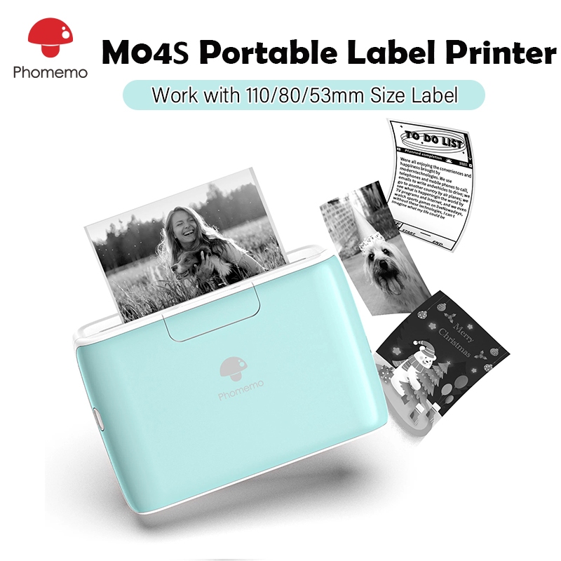 Phomemo M04S Portable Sticker Printer,300DPI Wireless Bluetooth Thermal ...