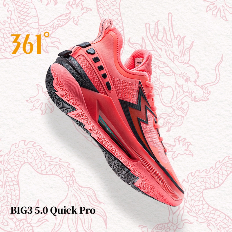 361 Degrees Big3 5.0 Quick Pro Men Basketball Shoes Wear-Resistant ...