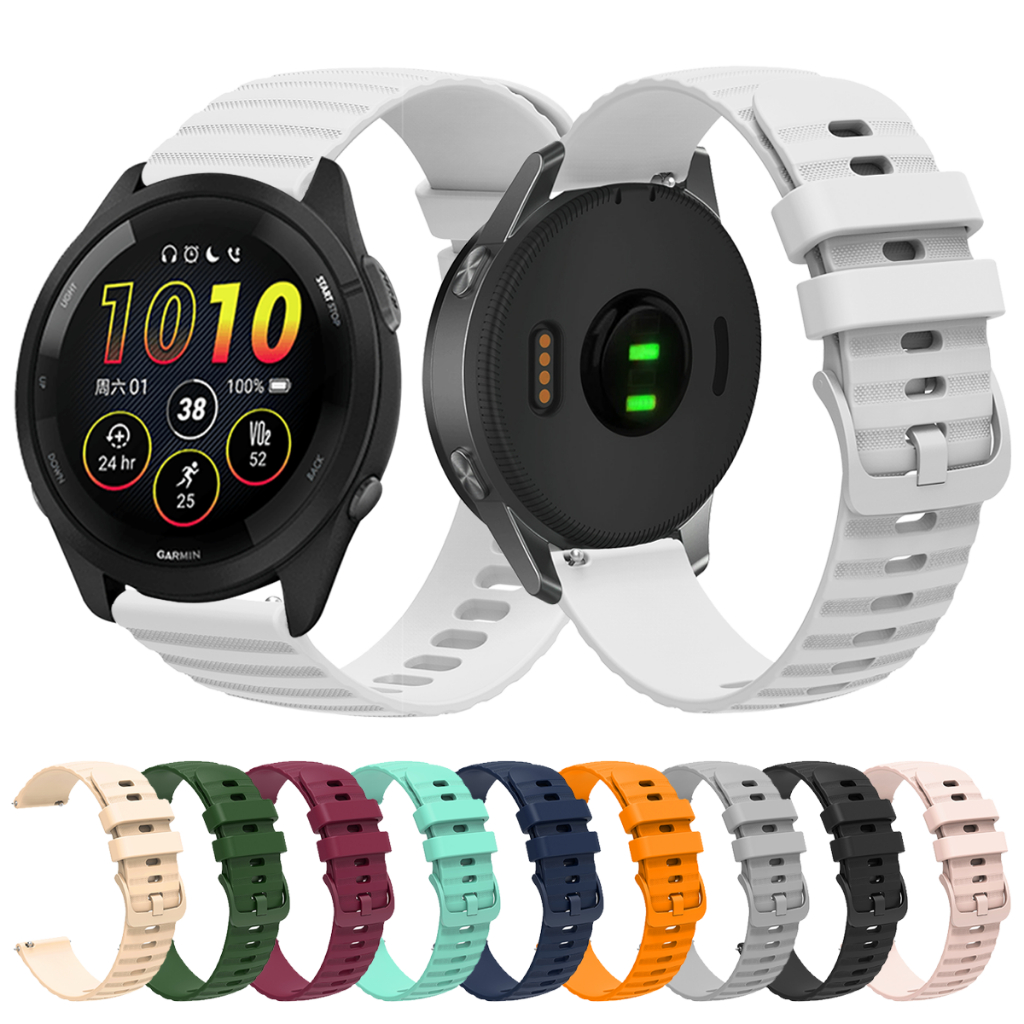 For Garmin Forerunner 265 255 745 Silicone 22MM Strap 20MM 18MM Band ...