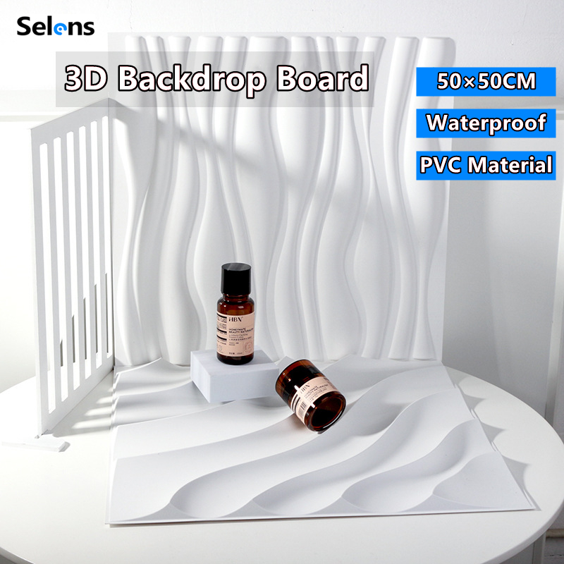 Selens Photo Backdrop Board 3D Background PVC Waterproof Photography Props for Cosmetics Jewelry ...
