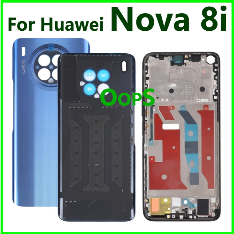 For Huawei Nova 8i LCD Front Middle Frame Bezel Battery Back Cover Door ...