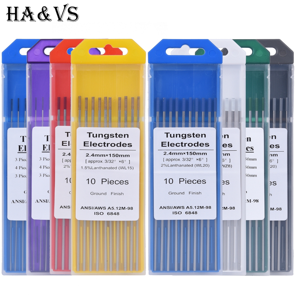 10PCS Professional Tungsten Electrodes TIG Welding Rods 150mm 6 "1.0 1.6 2.4 3.2mm WL20 WT20 ...