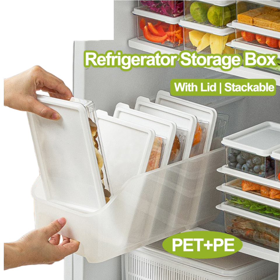 Sealed Refrigerator Freezer Organizer Food Storage Container With Cover ...