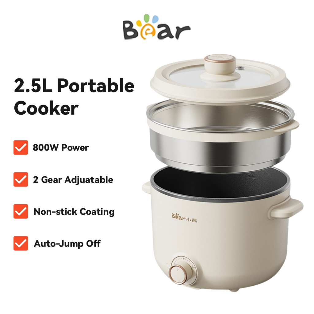 Bear Small Rice Cooker with Steamer Electric Multi Cooker Portable Mini ...