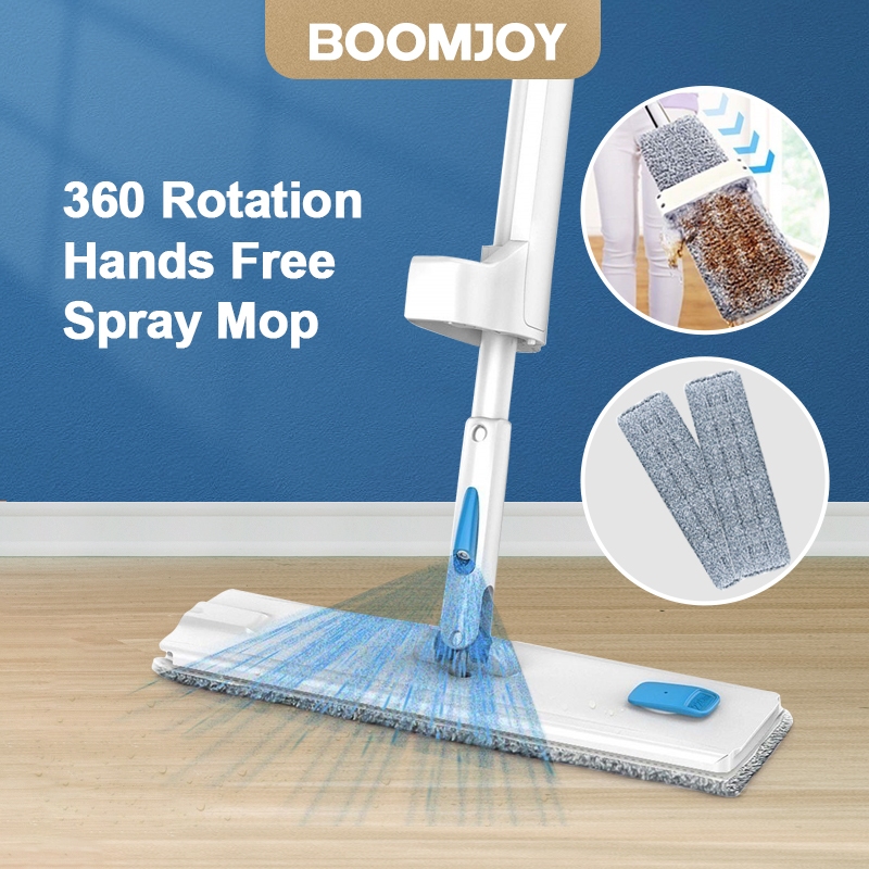 BOOMJOY P12 Self Wringing Microfiber Spray Mop Kit with 2 Reusable Pads ...