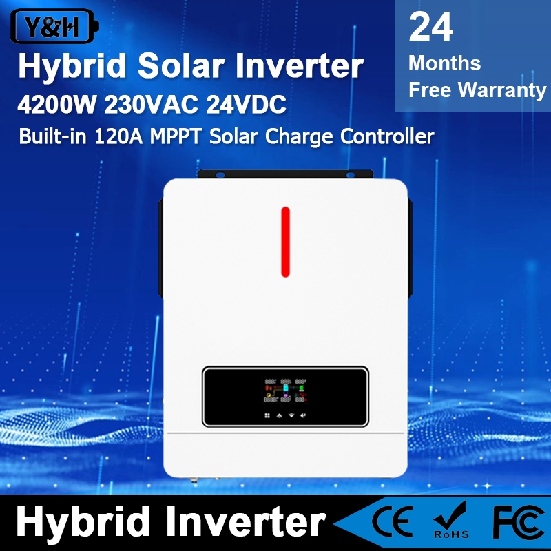 Y&H On/Off-Grid Solar Hybrid Inverter 4.2KW 24VDC AC220V Two Load Output Power MPPT 120A Solar ...