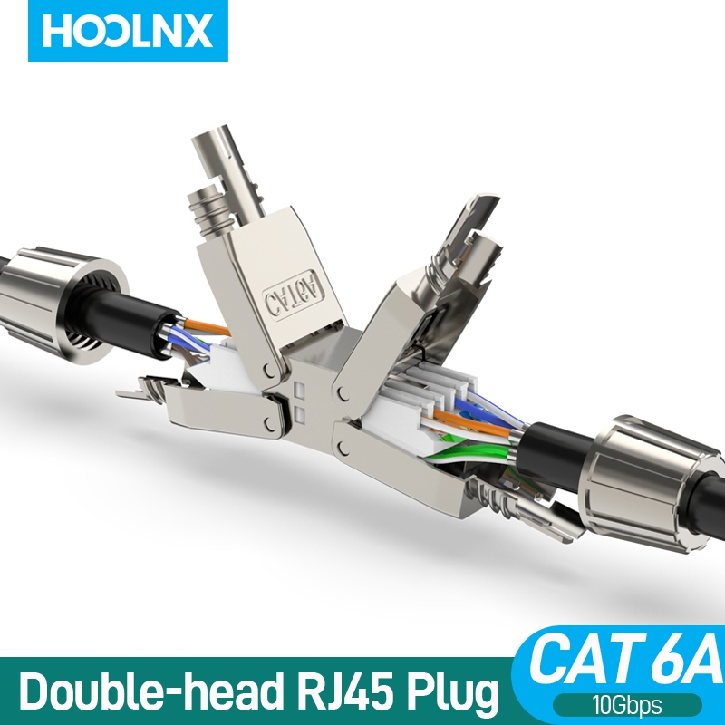 HOOLNX Double Head RJ45 Connector CAT7 CAT6A Toolless Network Cable ...