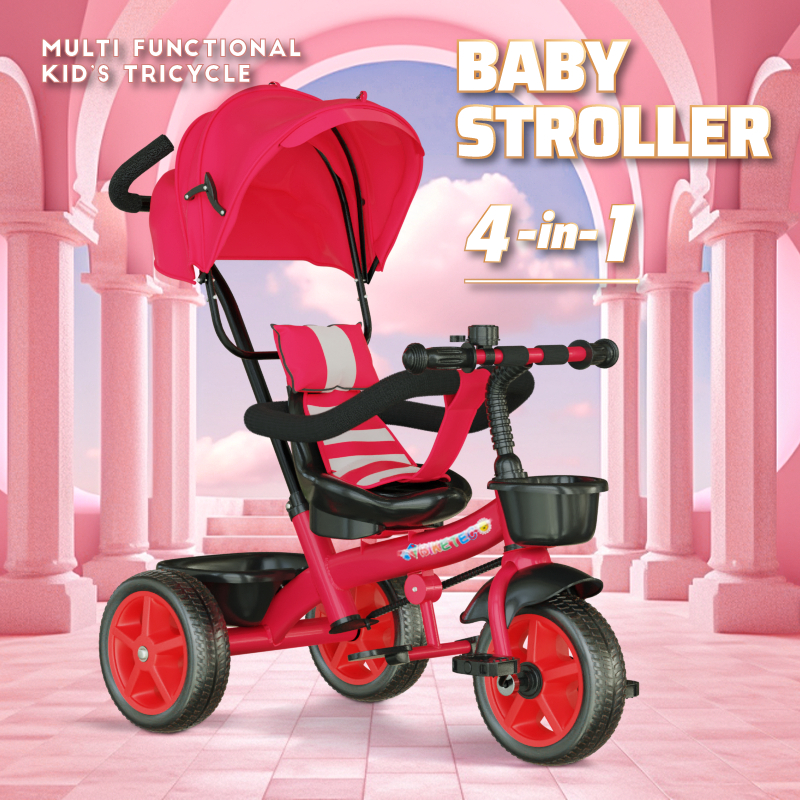 4 In 1 stroller Children Tricycle Baby Stroller kids bicycle Stroller Bike bike trolley kids ...