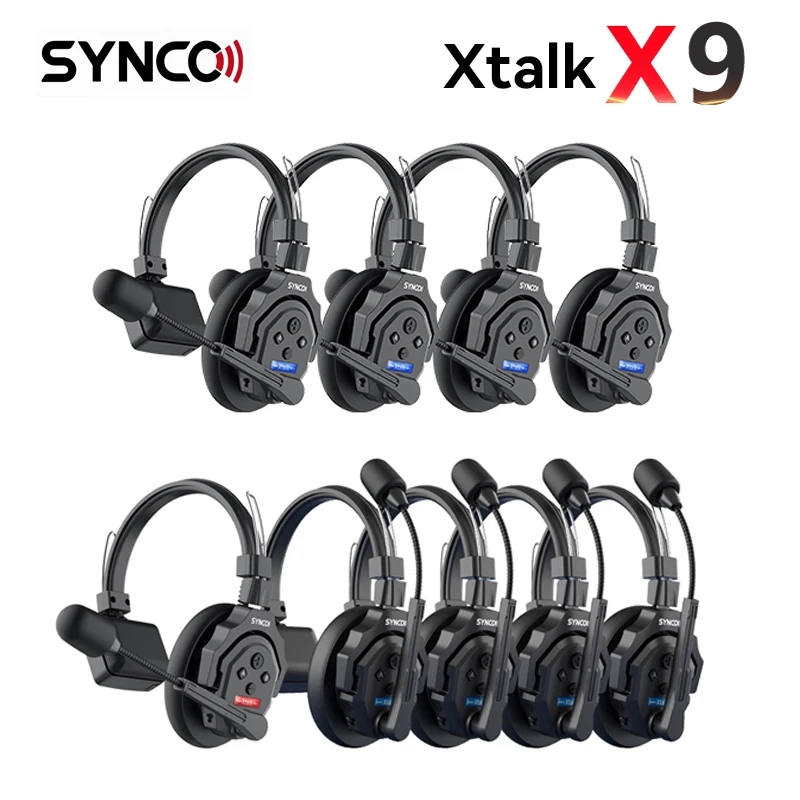 Synco XTalk X5 X6 X7 X8 X9 2.4GHz Wireless Intercom System Remote Headsets Wireless Microphone ...