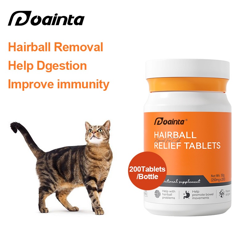 PUAINTA Cat Hairball Relief Tablet for Cat Removal Hairball Help ...