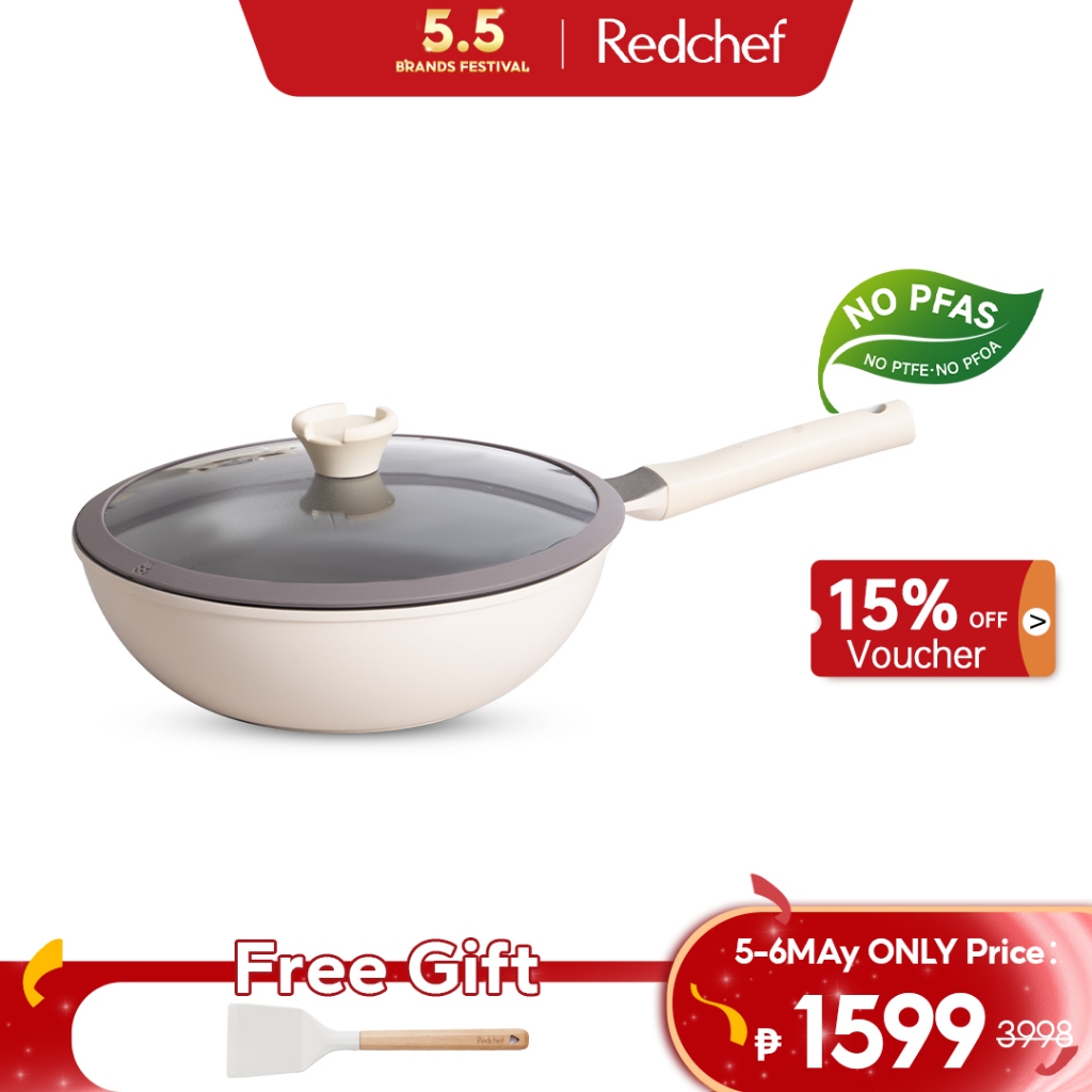 Redchef Nonstick Ti Ceramic Large Capacity Wok No PFAS& PTFE& PFOA ...