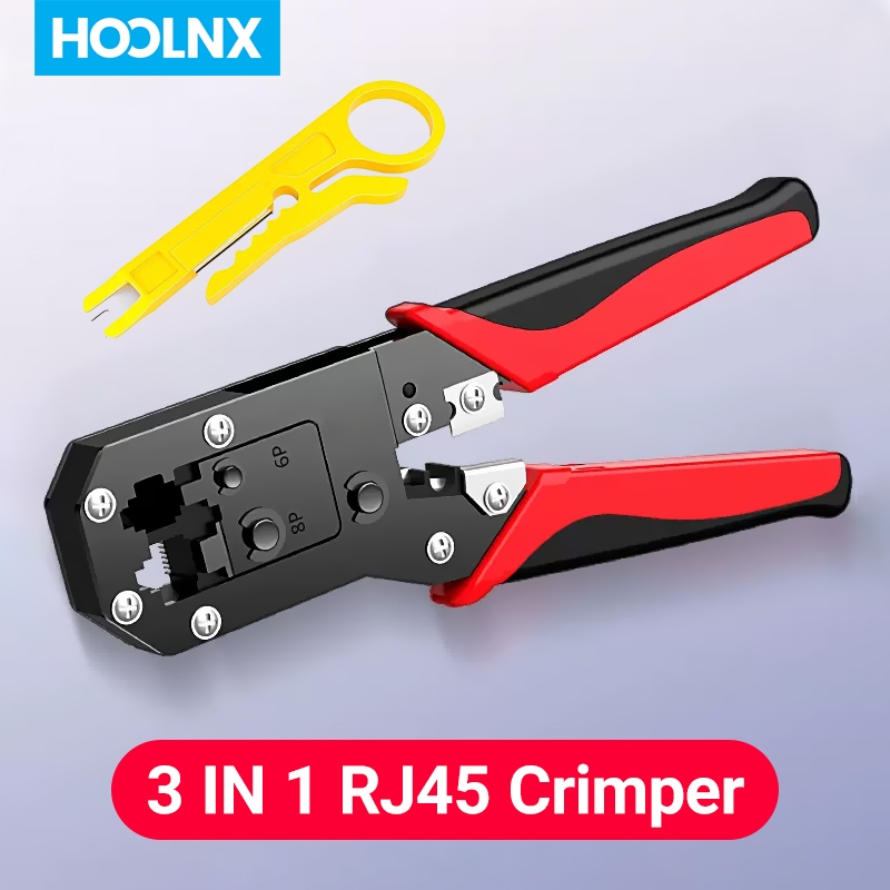 Hoolnx Rj45 Crimping Tool 8p 6p 4p Rj45 Rj12 Rj11 Crimper Cutter Stripper For Cat6 Cat5e