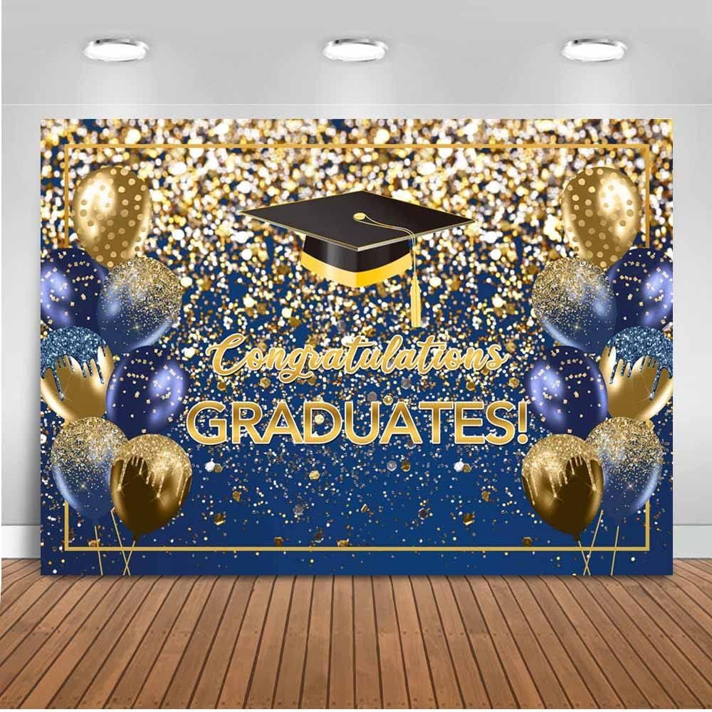 Graduation Background Blue Gold Flash 2024 Graduation Evening ...