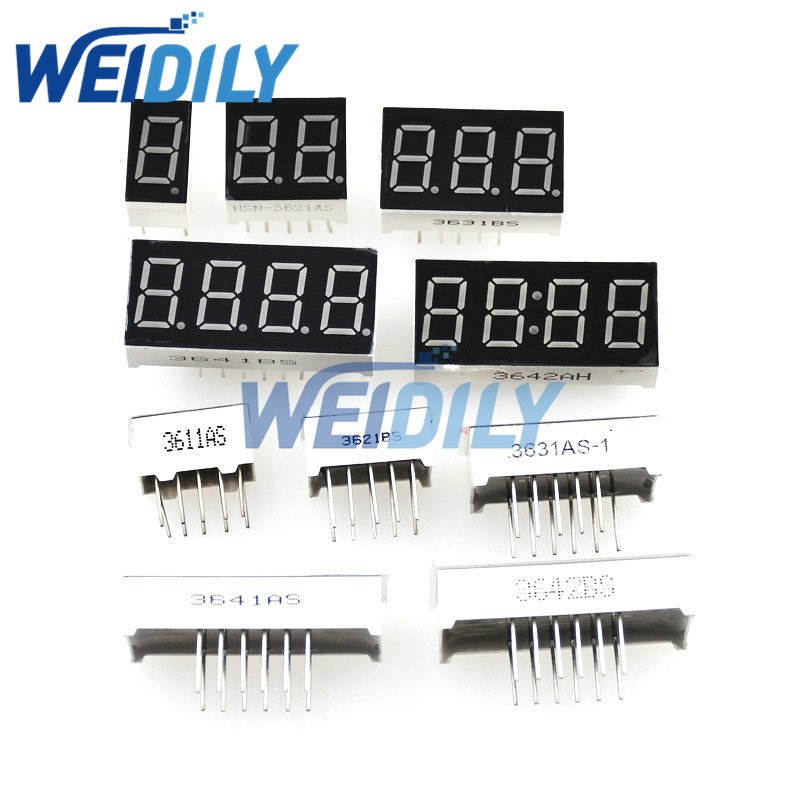 5PCS 0.36inch LED display 7 Segment 1 Bit/2 Bit/3 Bit/4 Bit Digit Tube Red Common Cathode ...
