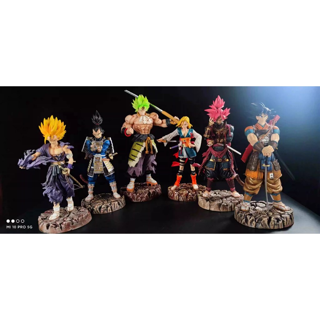 Domestic GK Samurai Black Hair Pink Goku Vegeta Broly Android 18 Statue ...