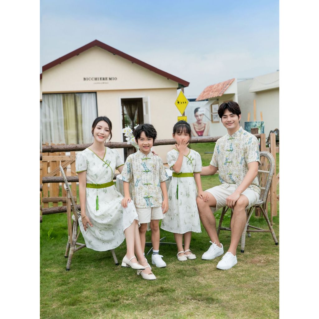 Traditional Wear Family Matching Outfits Shirt Couple Set Dress Summer ...