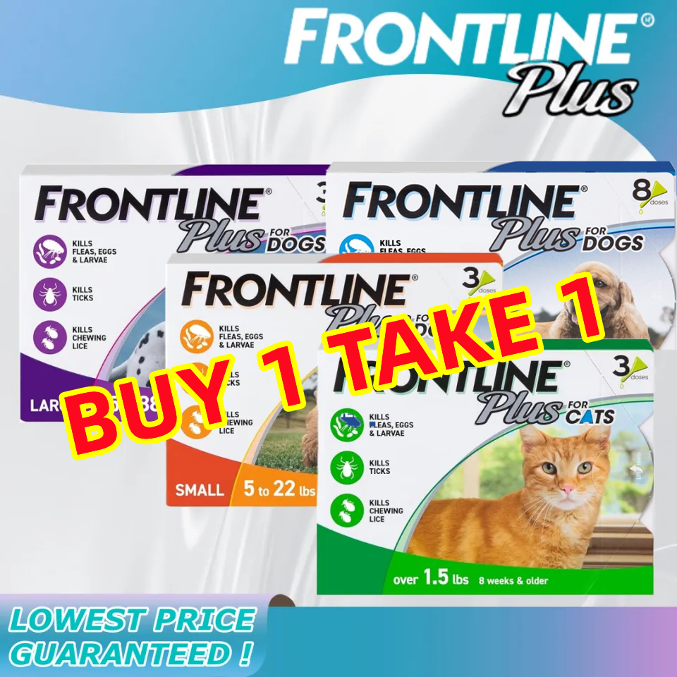 Frontline Plus for Dogs and Cats Anti Tick and Flea Remover Fast Acting ...