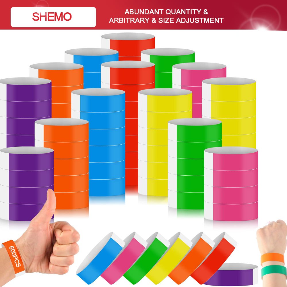 SHEMO 600PCS disposable wristband paper waterproof event wrist sticker ...