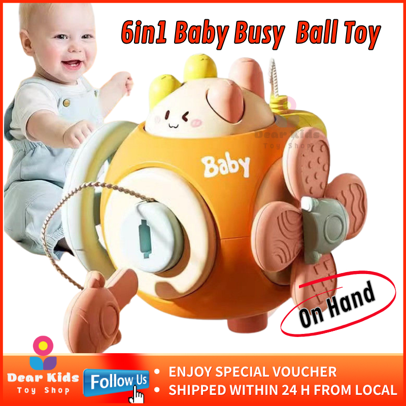 6in1 Baby Busy Ball Early Education Toys Sensory Grasp Training Hand ...