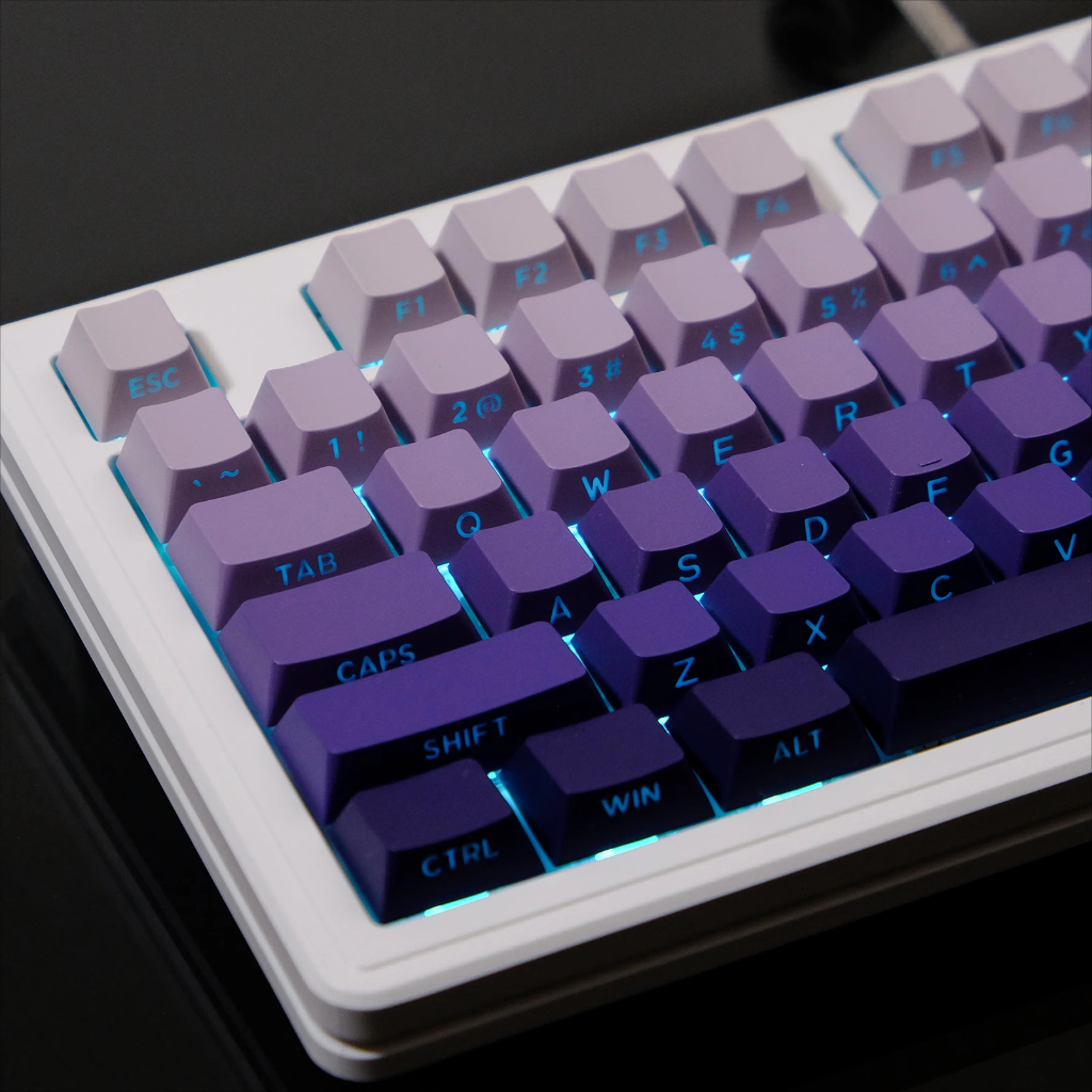 130 Keys Gradient Light Side Transmission Keycaps PBT Double-shot ...