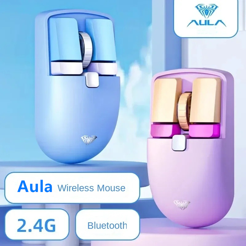AULA SC320 Mini Wireless Mouse 2.4G Bluetooth Dual-mode Rechargeable ...