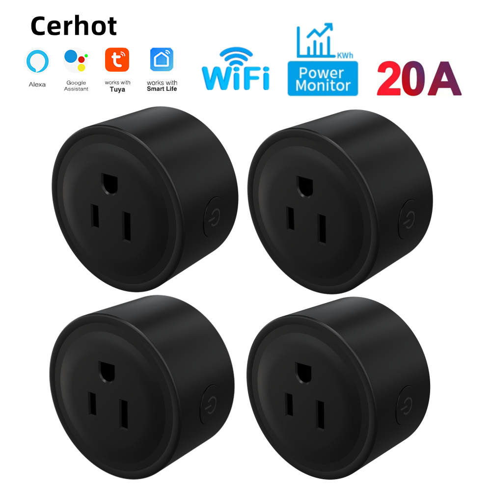 Cerhot Alexa Plug Tuya WiFi Smart Plug Socket US 10A/16A /20A Adaptor ...