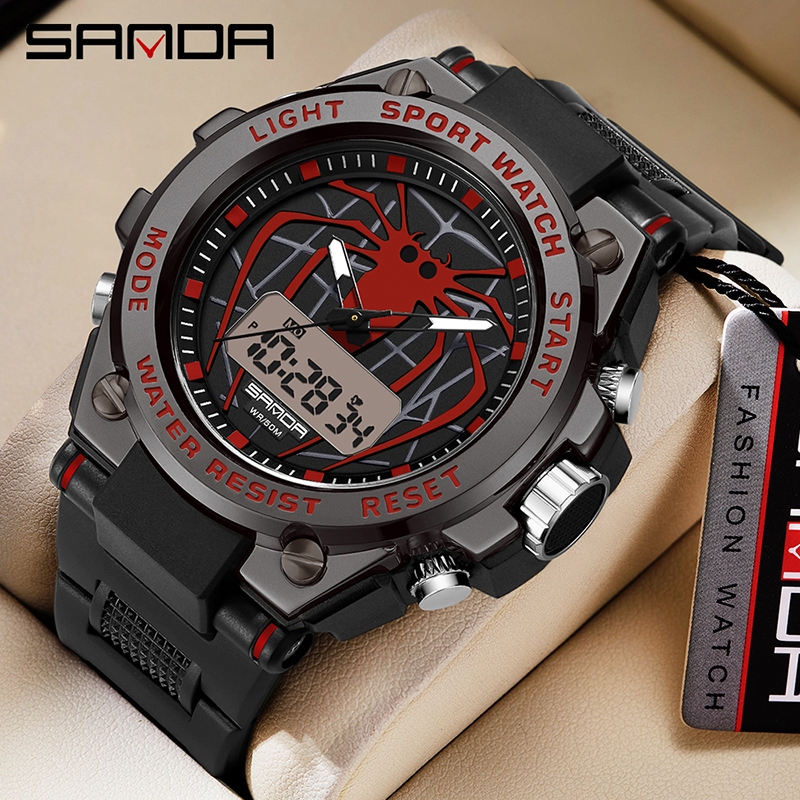 Sanda 3159 New Spider dial Fluorescent Night Light Trendy Waterproof ...
