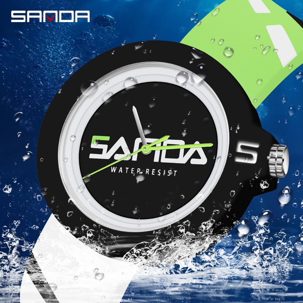Sanda 3201 New Silicone Tape Male and Female Student Watches ...