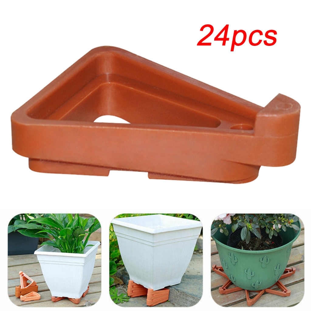 2024 New Pot Trays 24Pcs Plant Flower Pot Feet Stand Invisible Risers ...