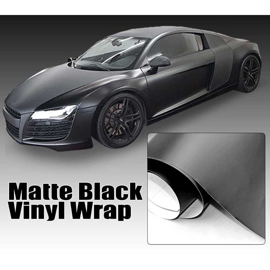 Matte Black 50cm X150cm Matt Flat Wrap Vinyl Covering Film Sticker ...