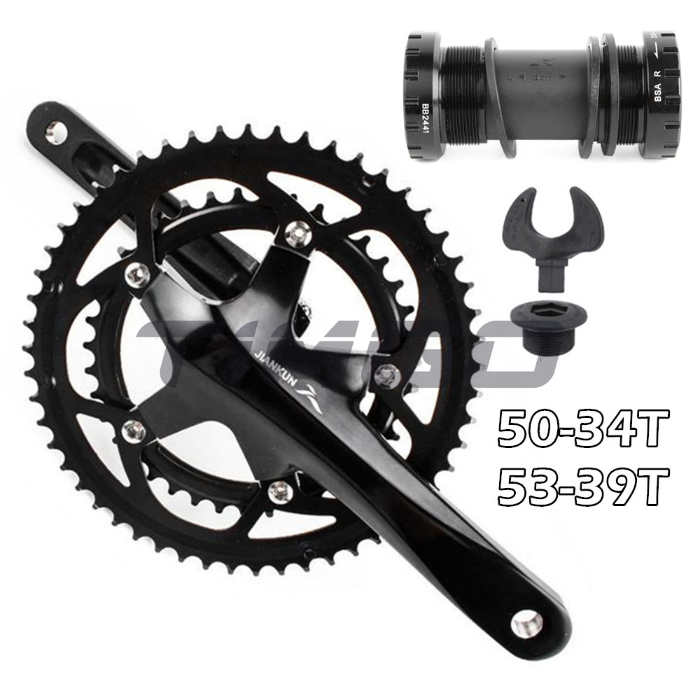 Jiankun Road Bike 2×9/10/11 Speed Crankset 50-34T 53-39T Hollowtech ...