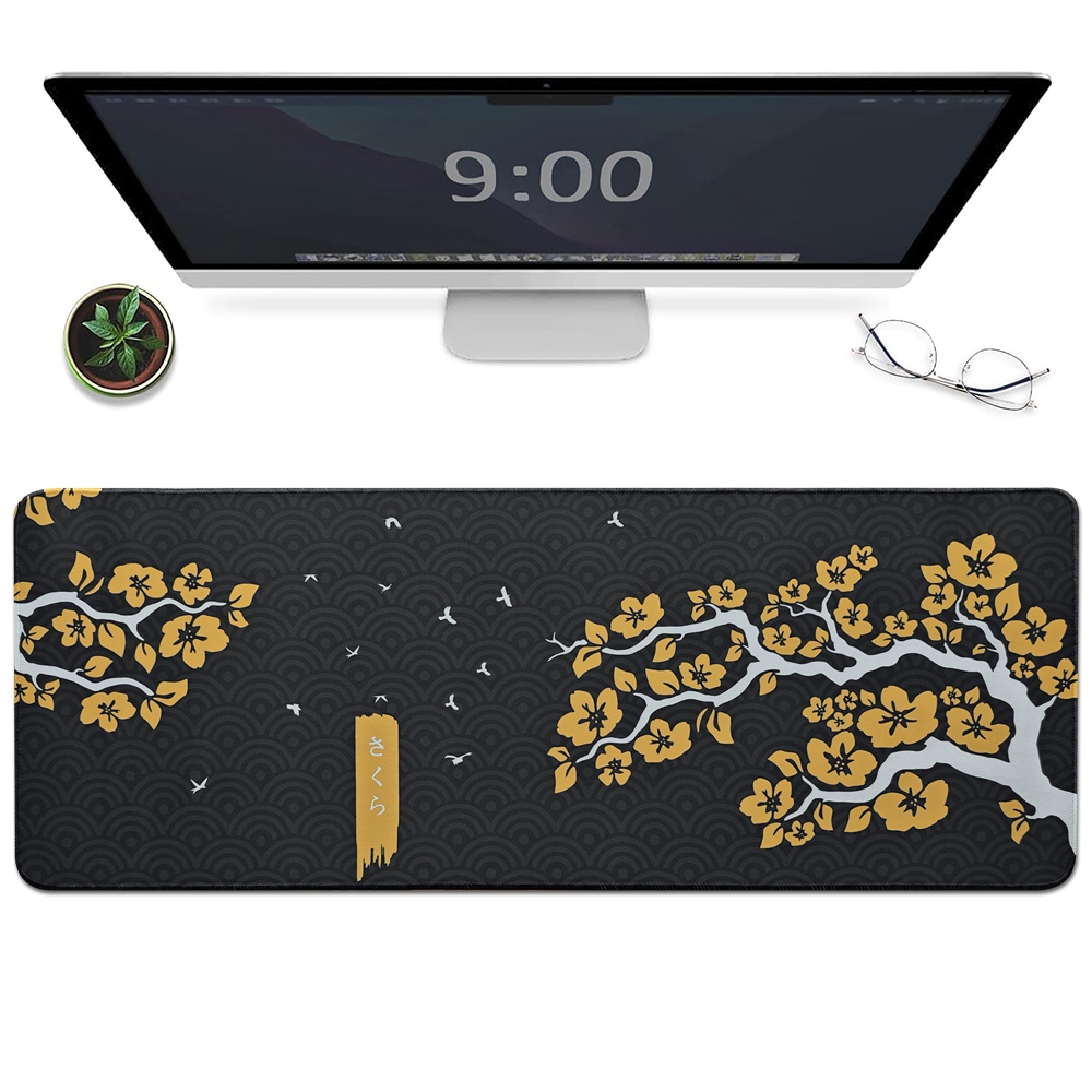 Large Gaming Mouse Pad Flower Mousepad with Stitched Edges, Non-Slip ...