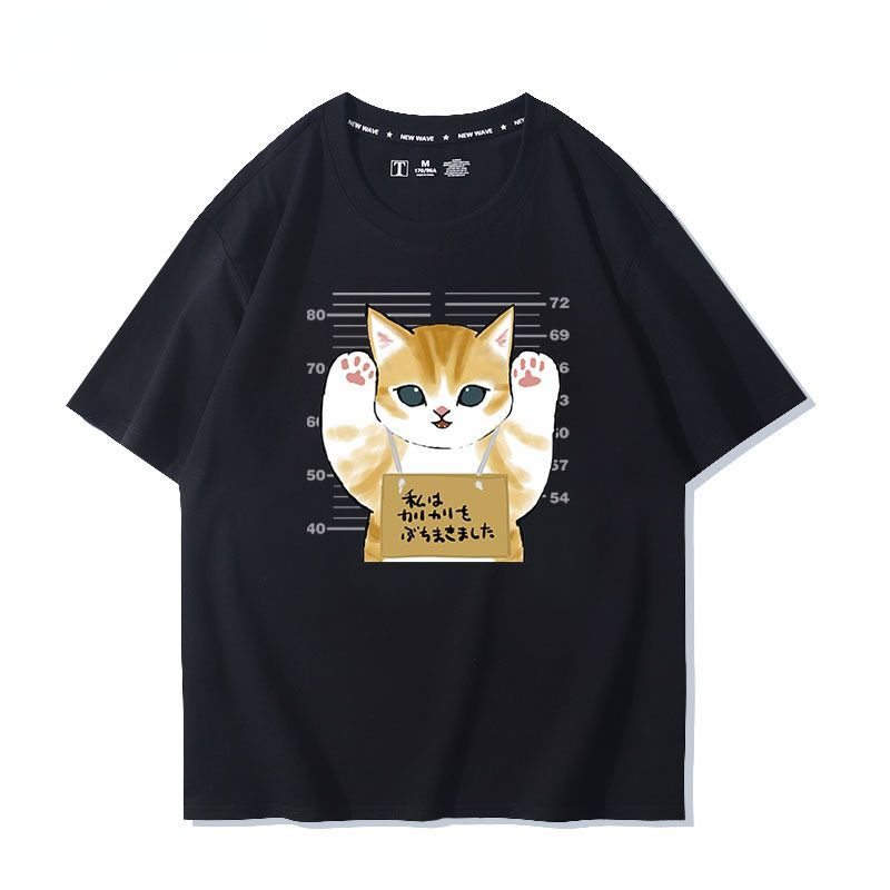 Uniqlo Cartoon Cat Series Printed T-shirt Cute and Cute Short Sleeves ...