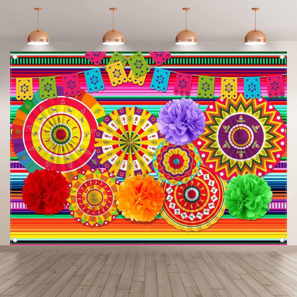 Fabric Mexican Fiesta Theme Photography Backdrop Cinco De Mayo ...