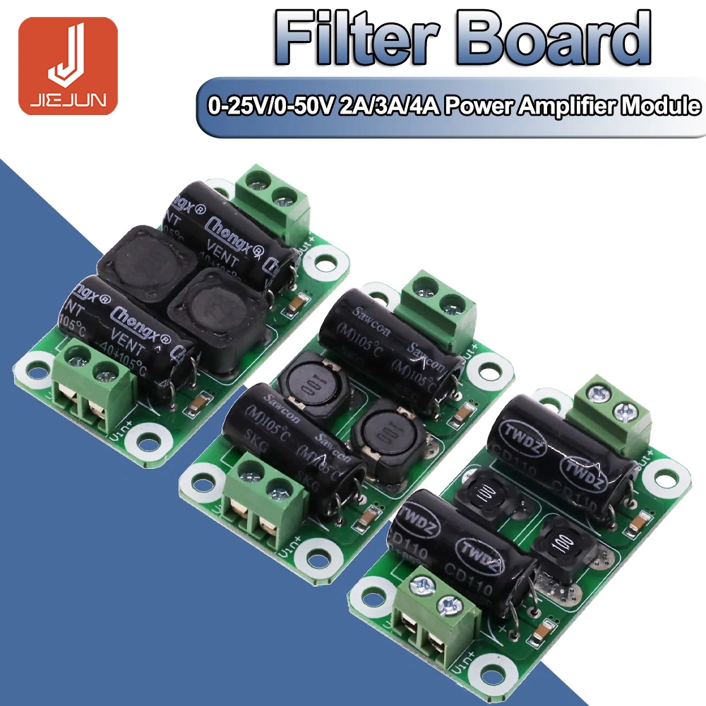 DC Power Filter Board 0-25V/0-50V 2A/3A/4A Class D Power Amplifier ...