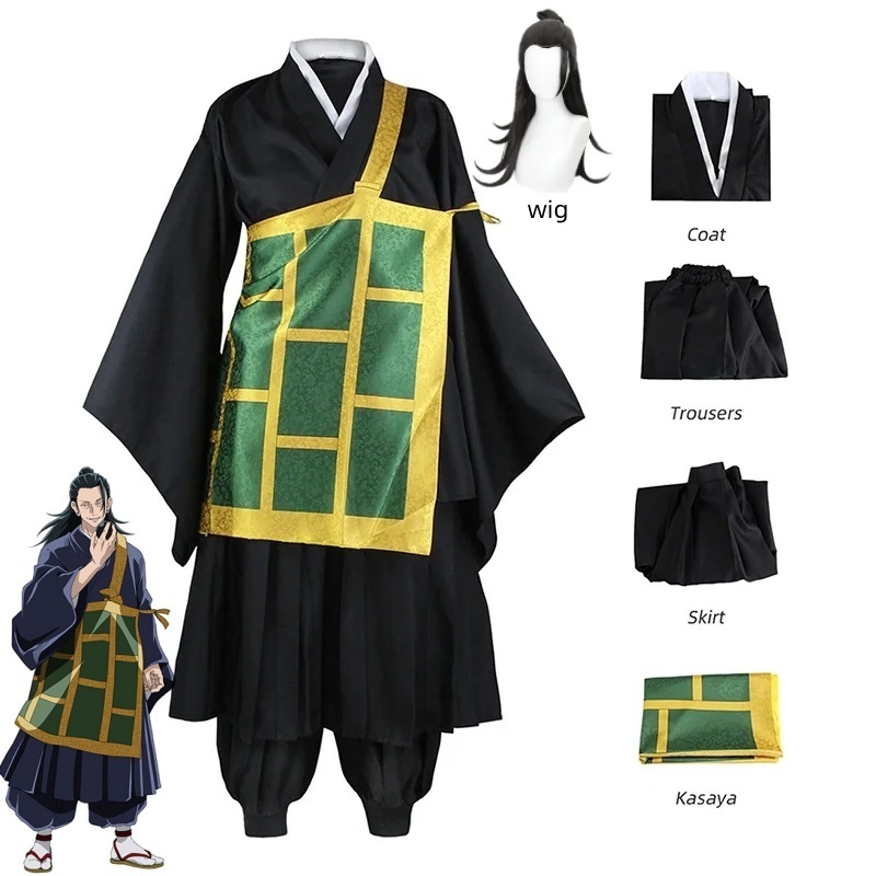 Anime Jujutsu Kaisen Geto Suguru Cosplay Costume Kimono Black Uniform ...