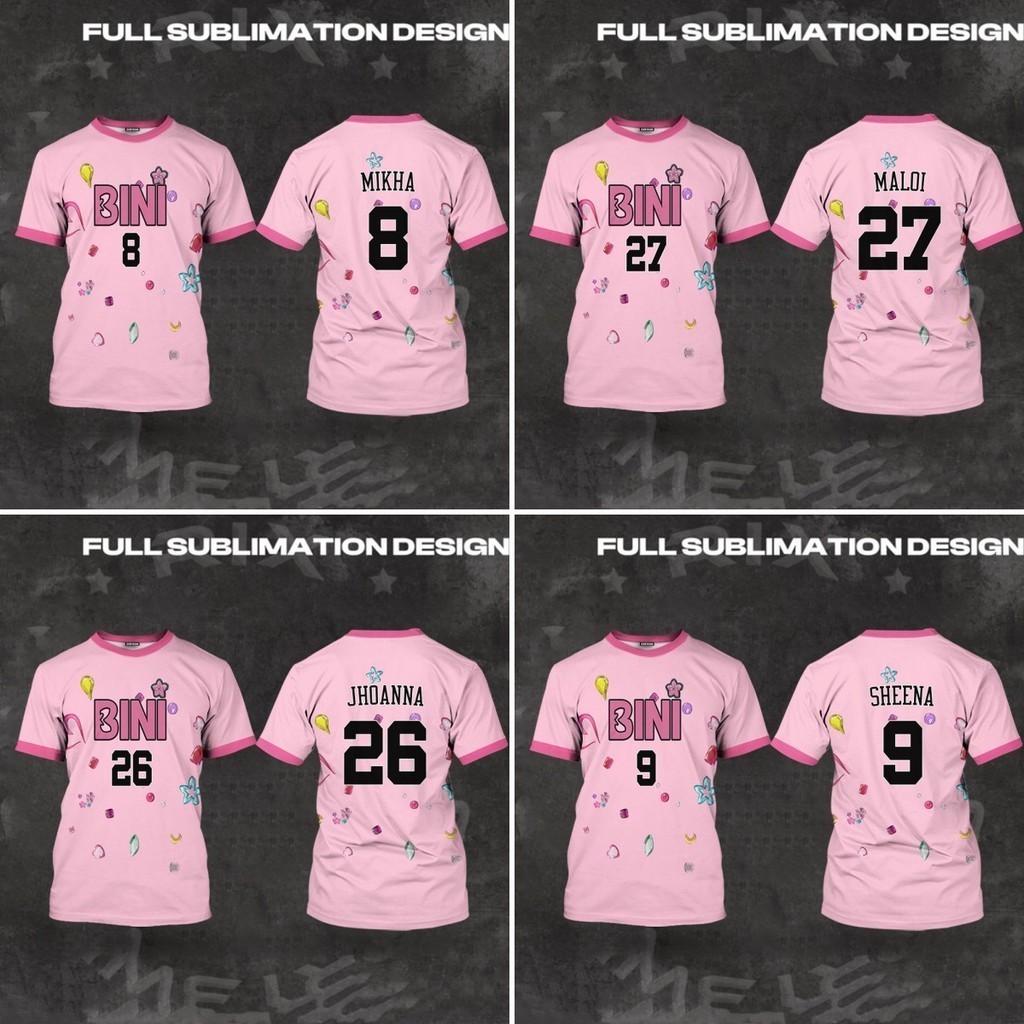 BINI Sublimation Custom Jersey T-shirt (only BINI Member Name and ...