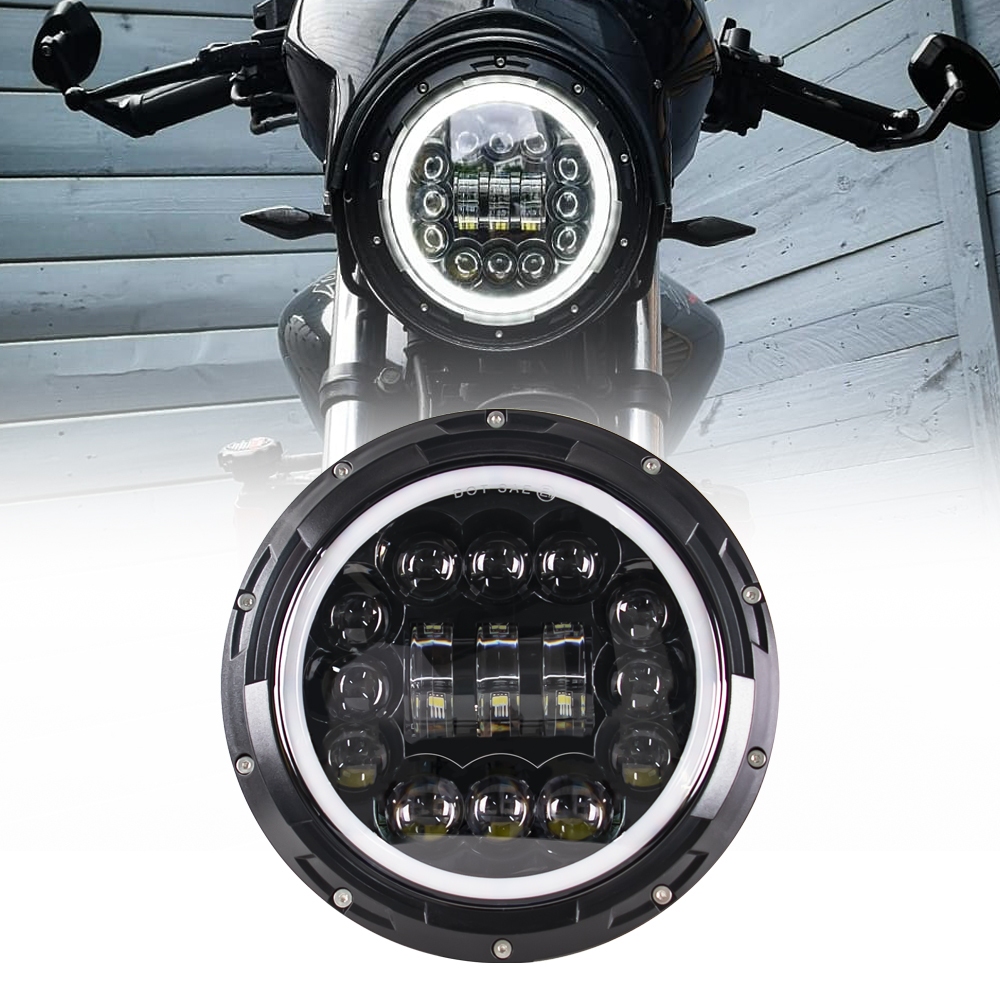 90W 7Inch LED DRL Headlight For Kawasaki Vulcan Ducati Monster 1000 600 ...