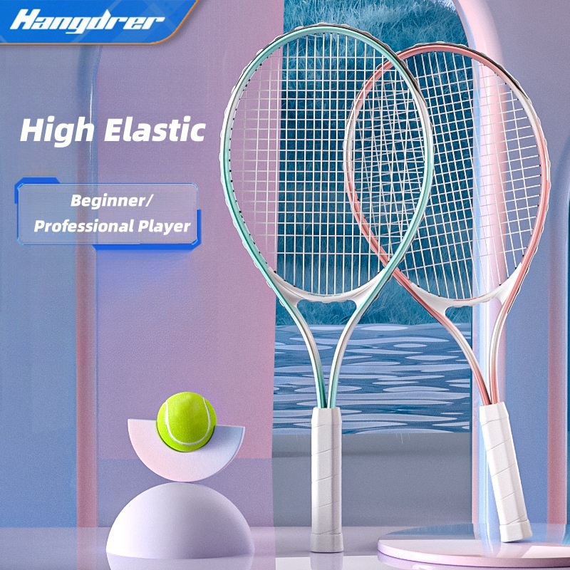 Hangdrer Tennis Racket Full Carbon With String 27 inch 56Lbs Single ...