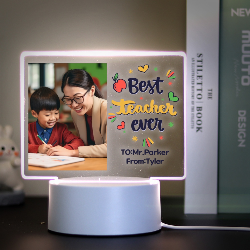 Personalized LED Light For Teacher's Day Gift Custom Photo Name USB ...