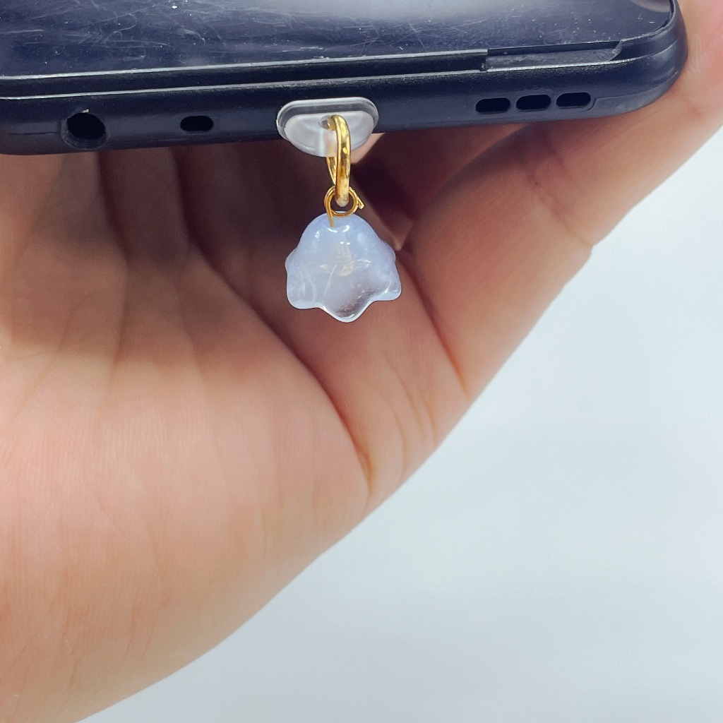 Mobile Phone Anti-dust Plug diy Wind Chime Flower Charm Mobile Phone ...