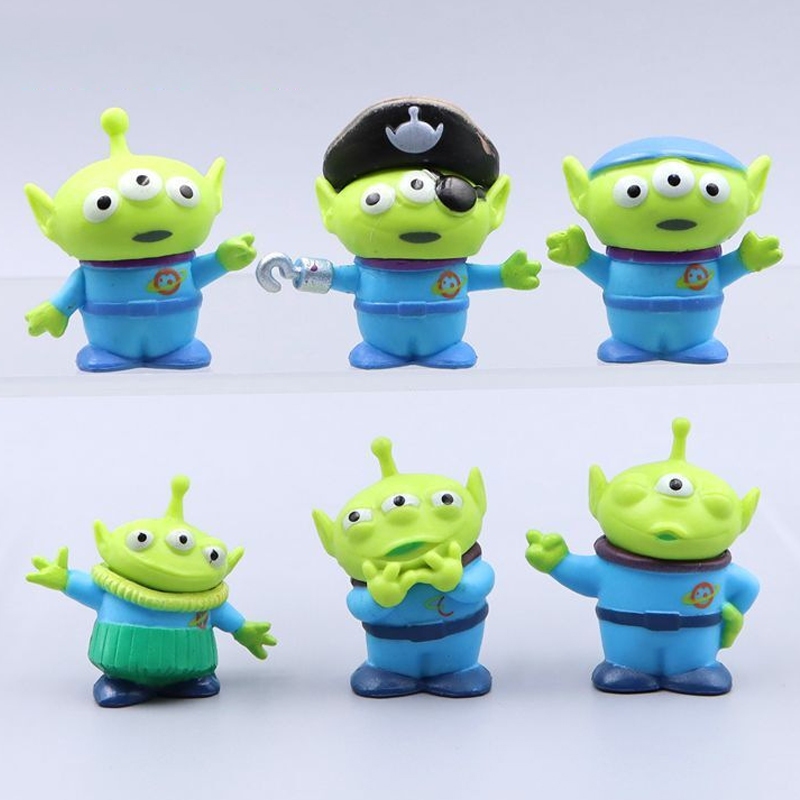 6Pcs/Set 3-4cm Cartoon Toy Story Anime Figure Aliens Cosplay Pirate ...