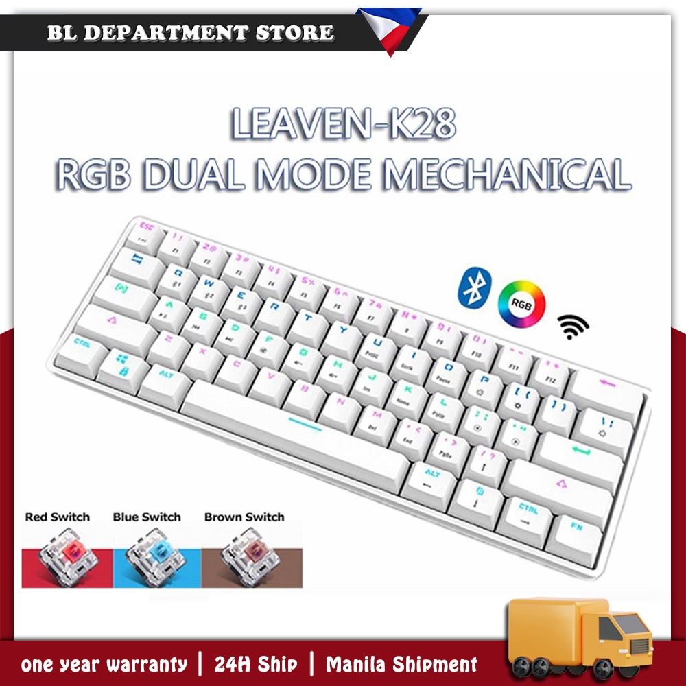 LEAVEN K28 61Key Mechanical Keyboard RGB Hotswapble Office&Gaming ...