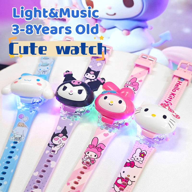 2025 Sanrio Kid's Watch Kuromi Led Watch 3D Hello Kitty Melody ...