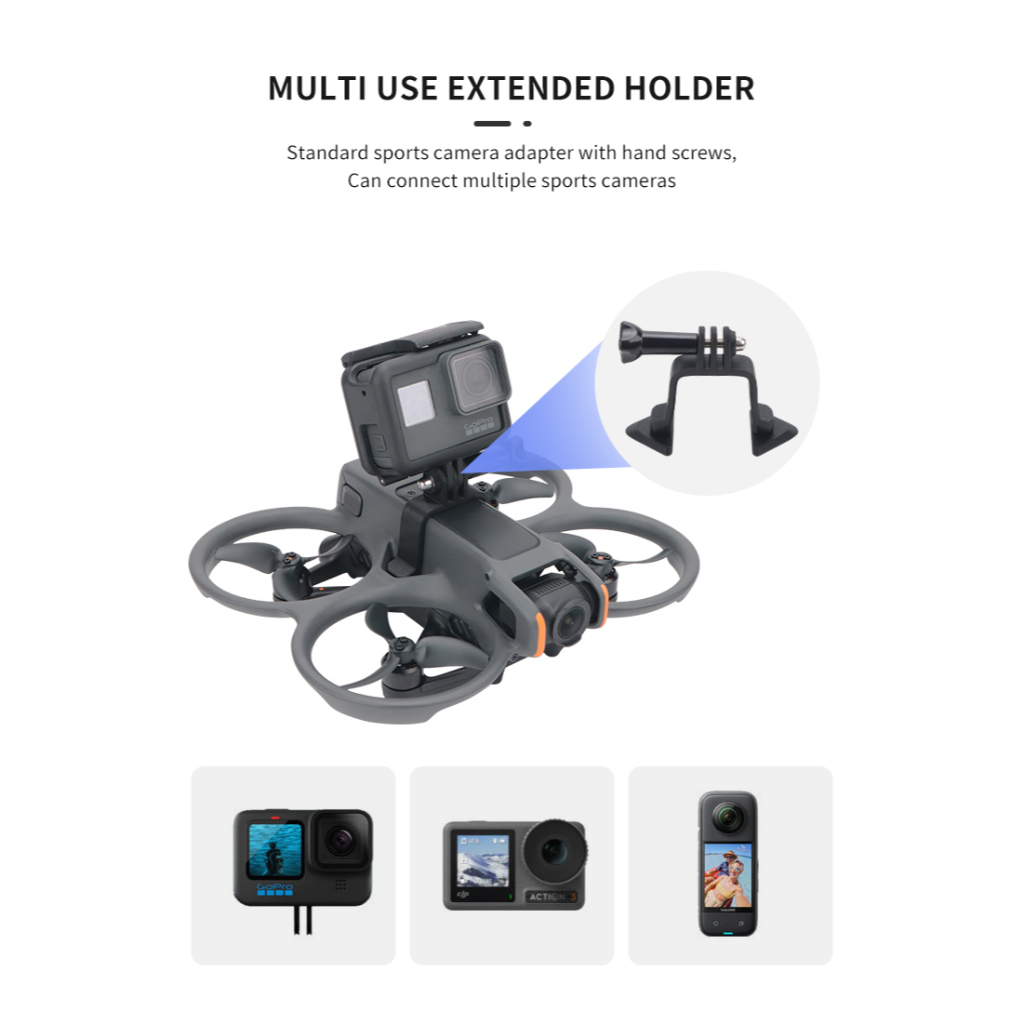 Extension Bracket For GoPro 10 9 Insta 360 Panoramic Camera Mounting Fixing Adapter Holder To ...