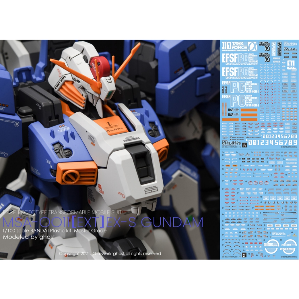 [Y GHOST CUSTOM DECAL]MG MSA-0011[EXT]EX-S WATER DECAL | Shopee Philippines